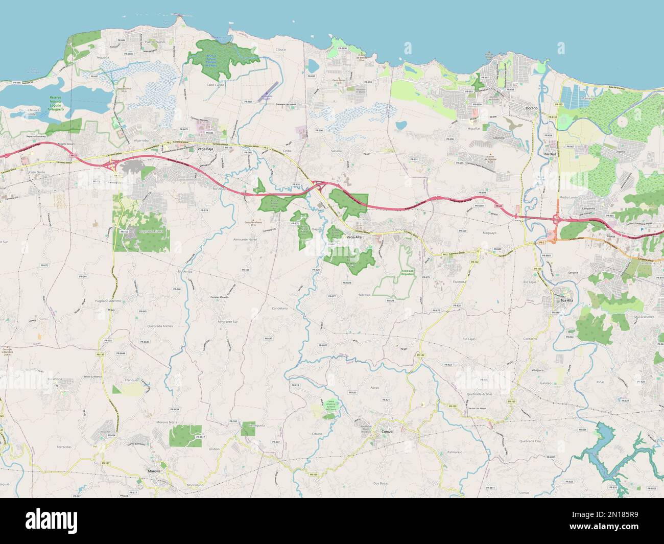 Vega Alta, municipality of Puerto Rico. Open Street Map Stock Photo - Alamy