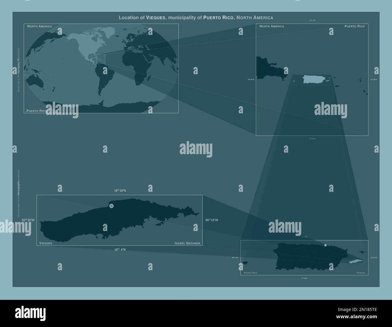 Vieques, municipality of Puerto Rico. Diagram showing the location of ...