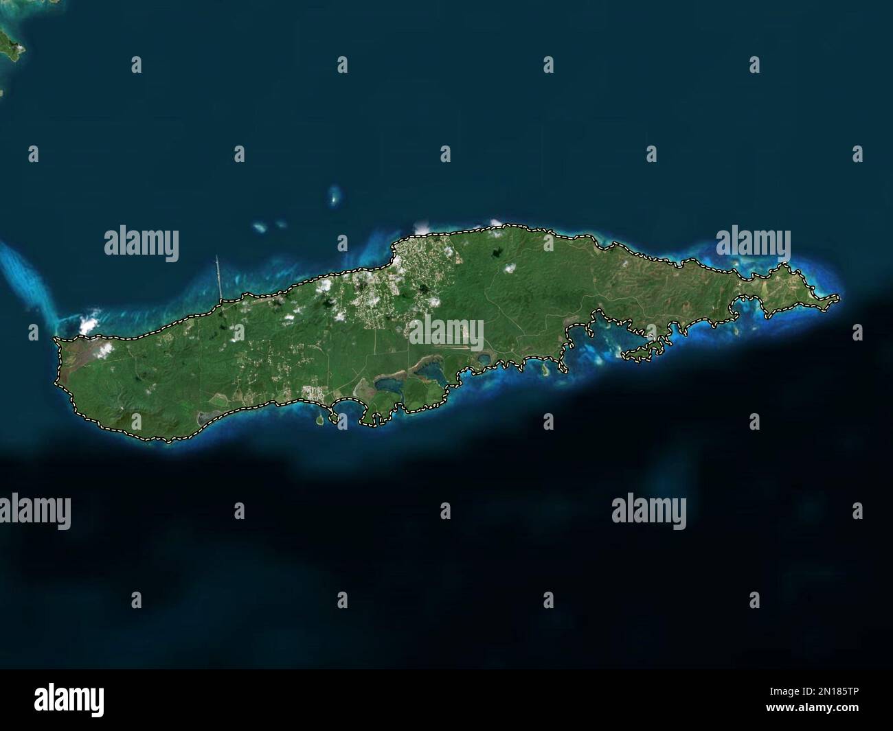 Vieques, municipality of Puerto Rico. Low resolution satellite map ...