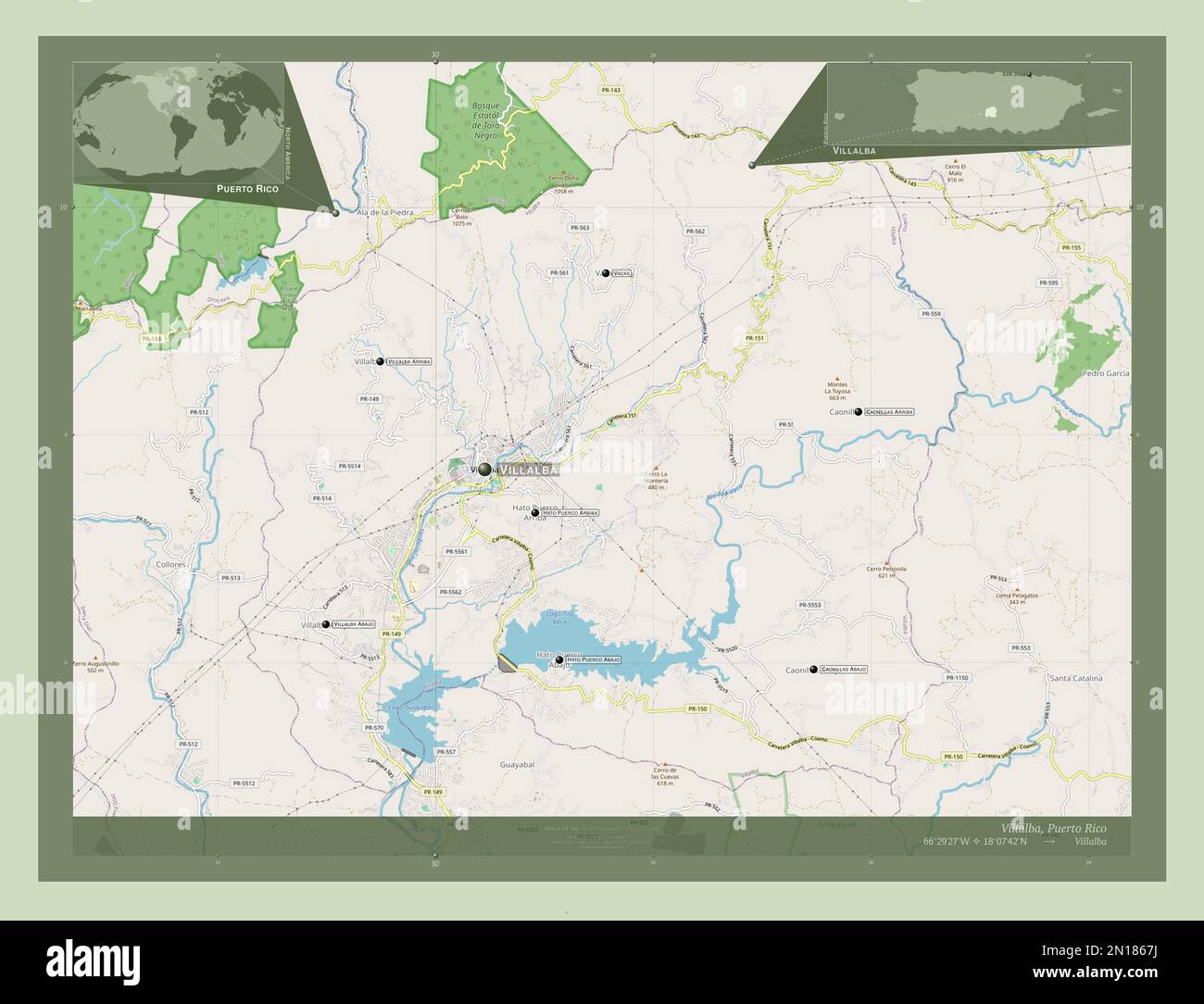 Villalba, municipality of Puerto Rico. Open Street Map. Locations and ...