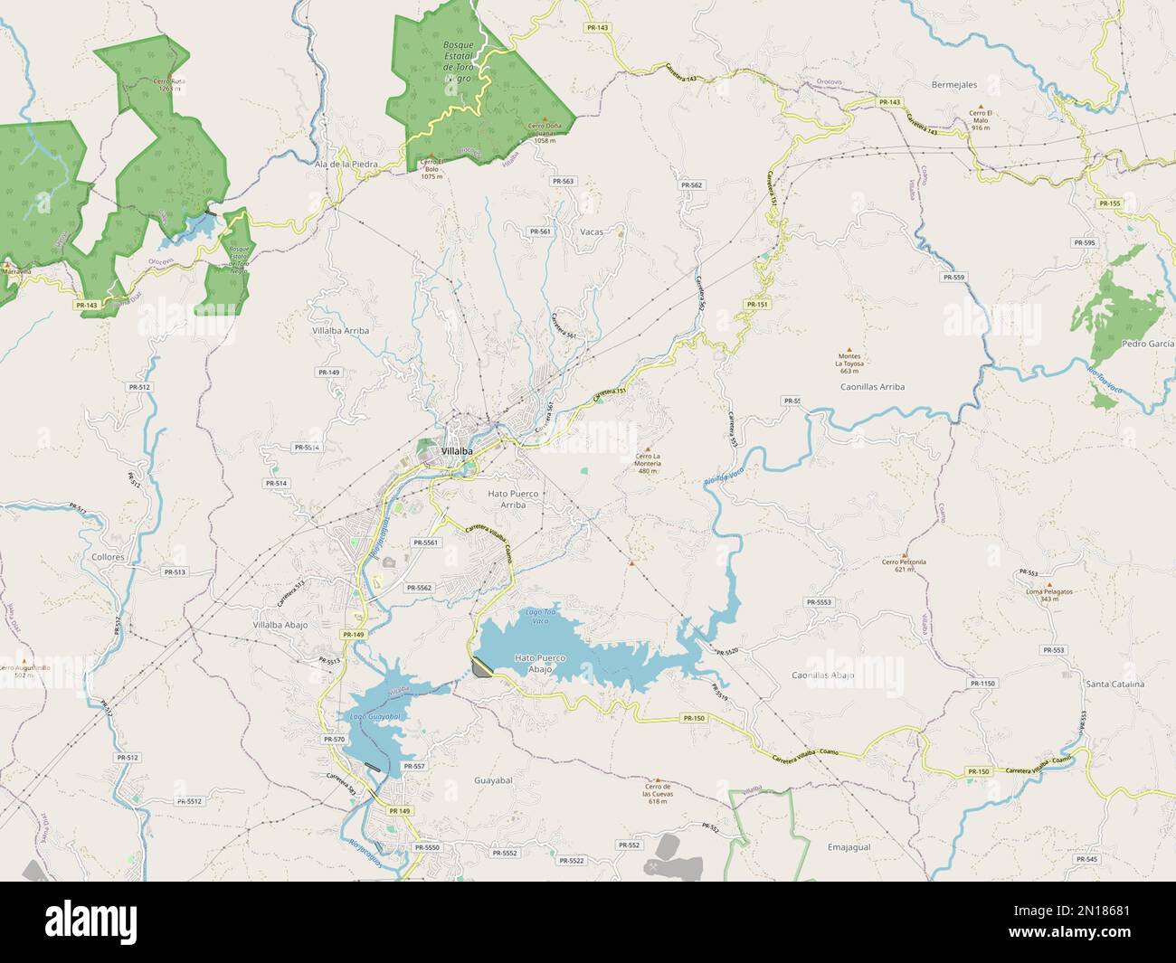 Villalba, municipality of Puerto Rico. Open Street Map Stock Photo - Alamy