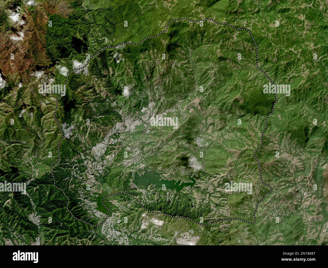 Villalba, municipality of Puerto Rico. High resolution satellite map ...