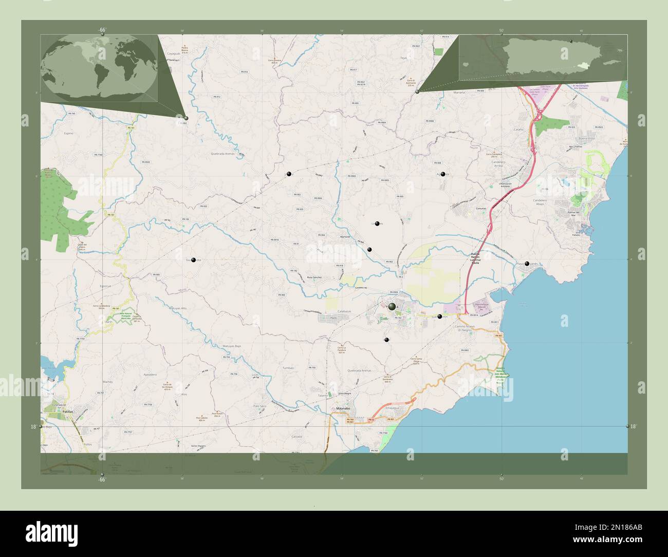 Yabucoa, municipality of Puerto Rico. Open Street Map. Locations of ...