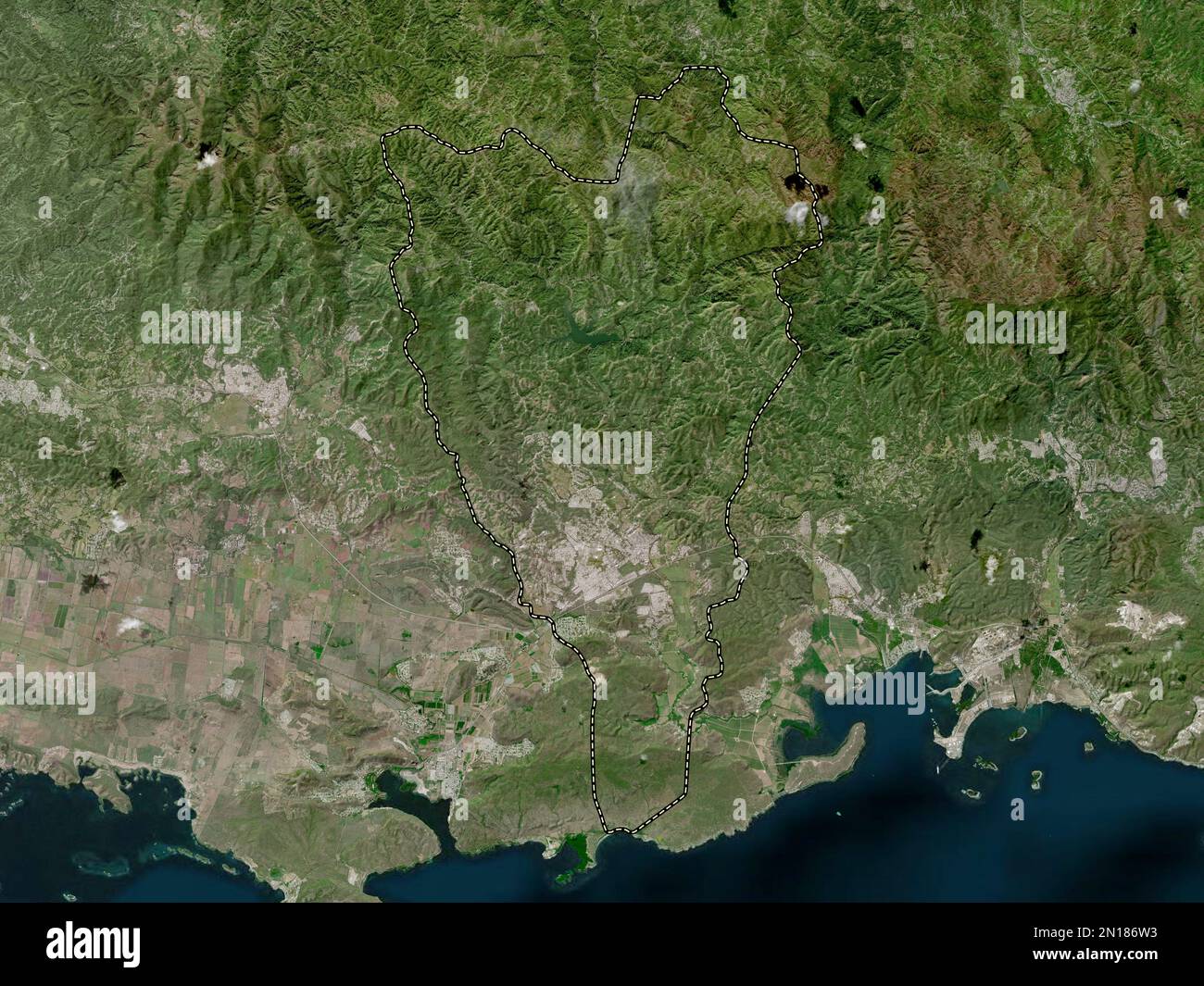 Yauco, municipality of Puerto Rico. High resolution satellite map Stock ...