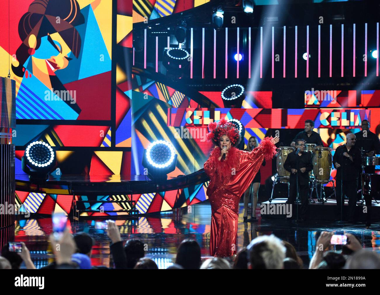Aymee Nuviola performs a tribute to Celia Cruz at the Latin American ...