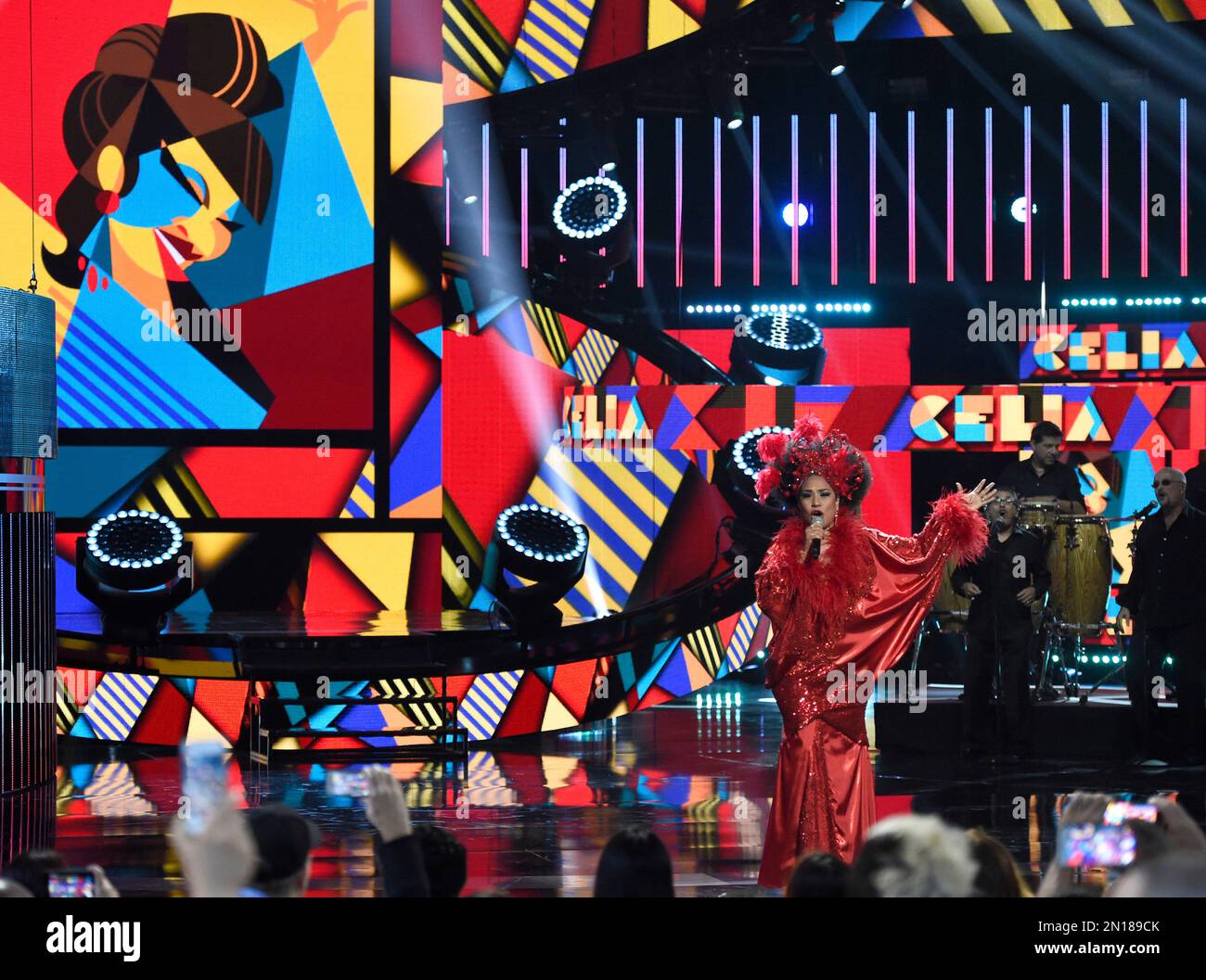 Aymee Nuviola performs a tribute to Celia Cruz at the Latin American ...