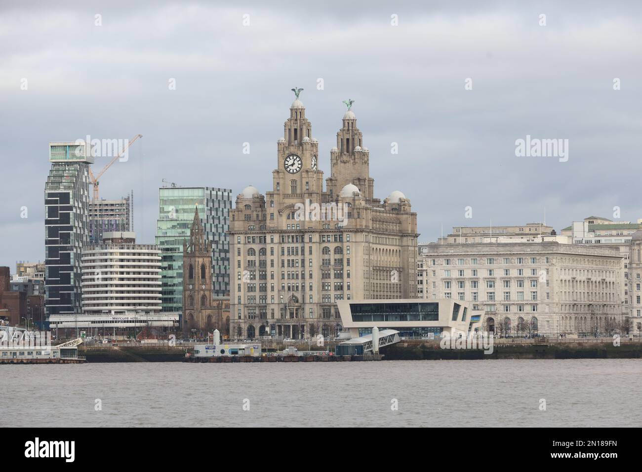 General views of Liverpool dockside buildings including the Royal Liver ...