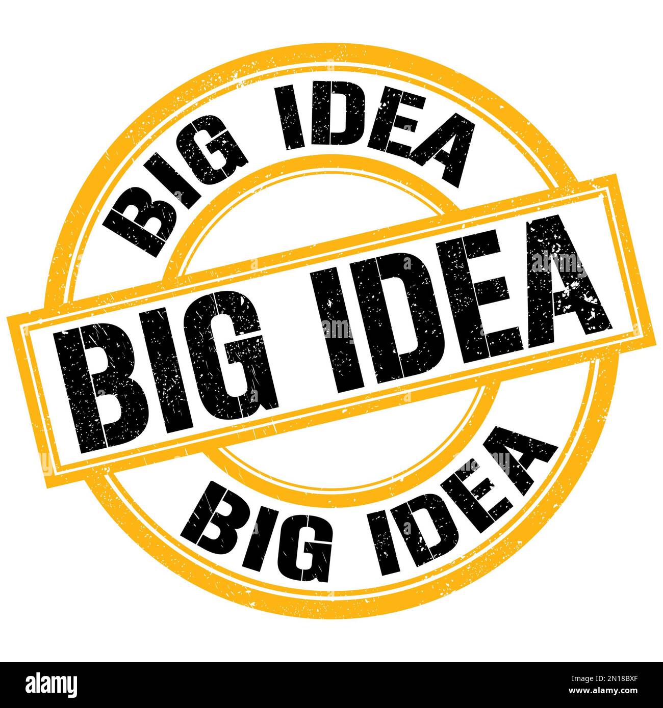 BIG IDEA text written on yellow-black round stamp sign Stock Photo - Alamy