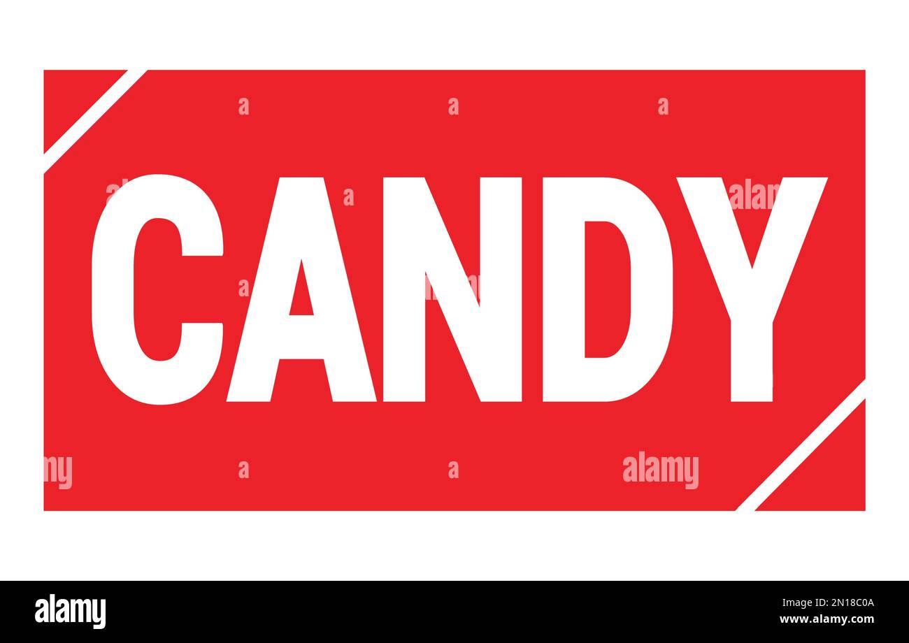 CANDY text written on red rectangle stamp sign Stock Photo - Alamy