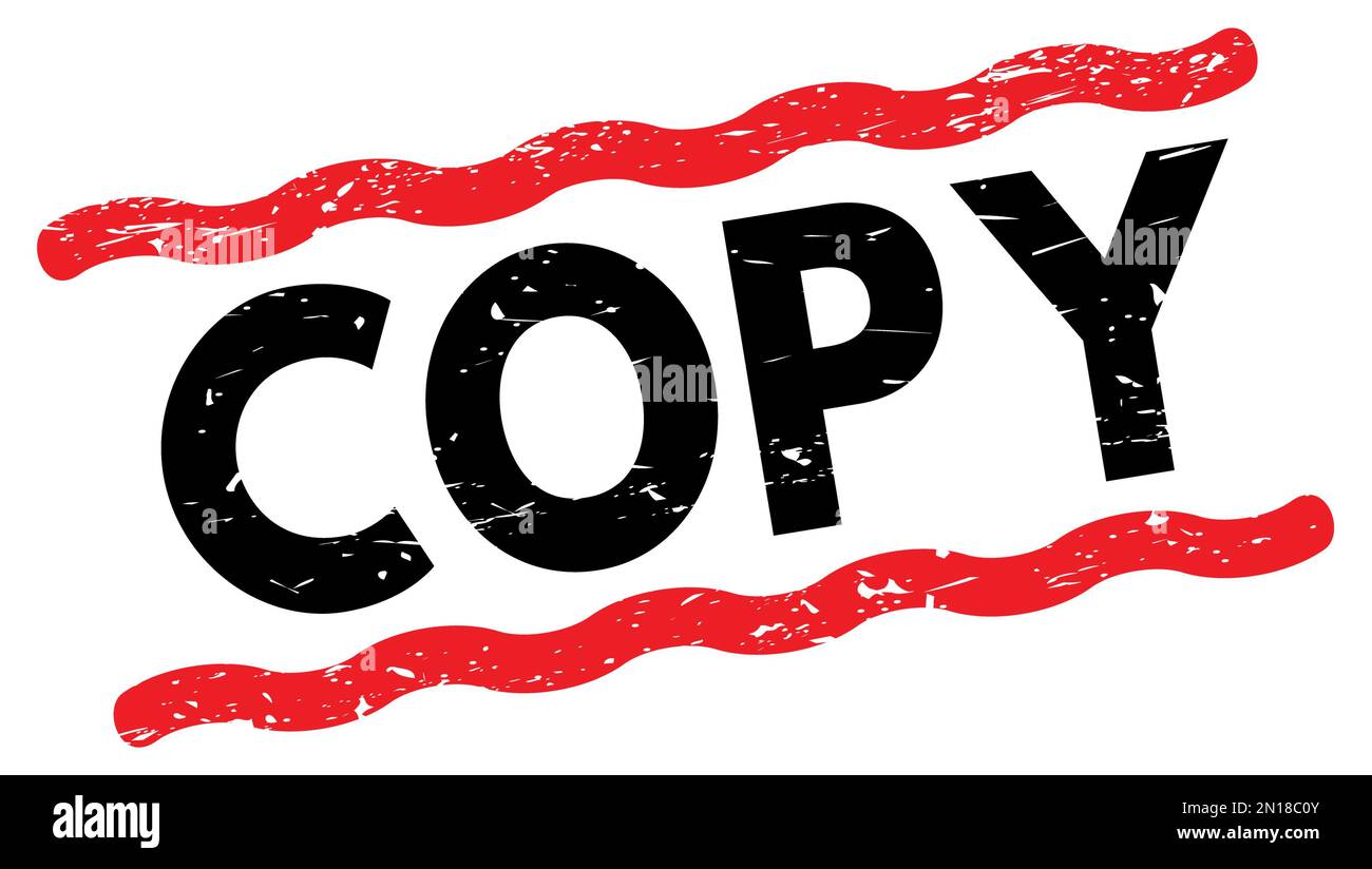 COPY text written on red-black lines stamp sign Stock Photo - Alamy