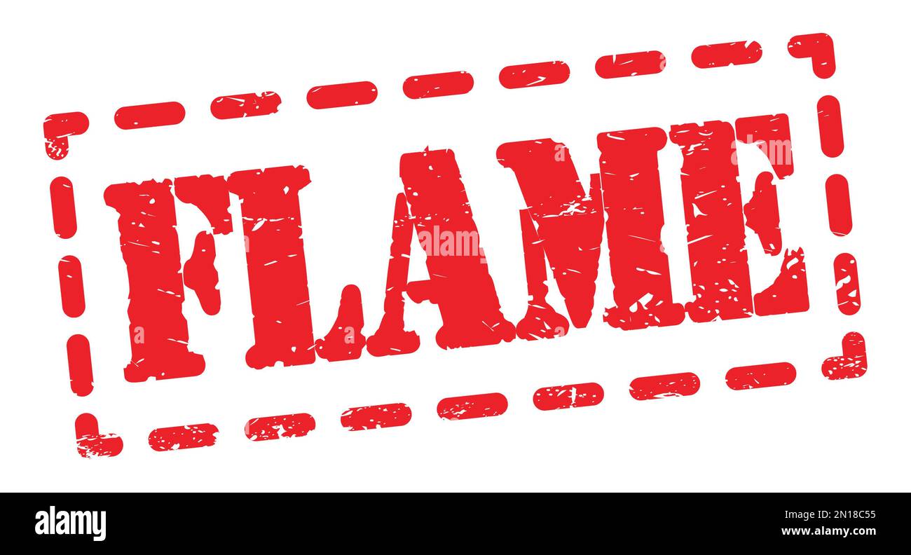 FLAME text written on red dash stamp sign Stock Photo - Alamy