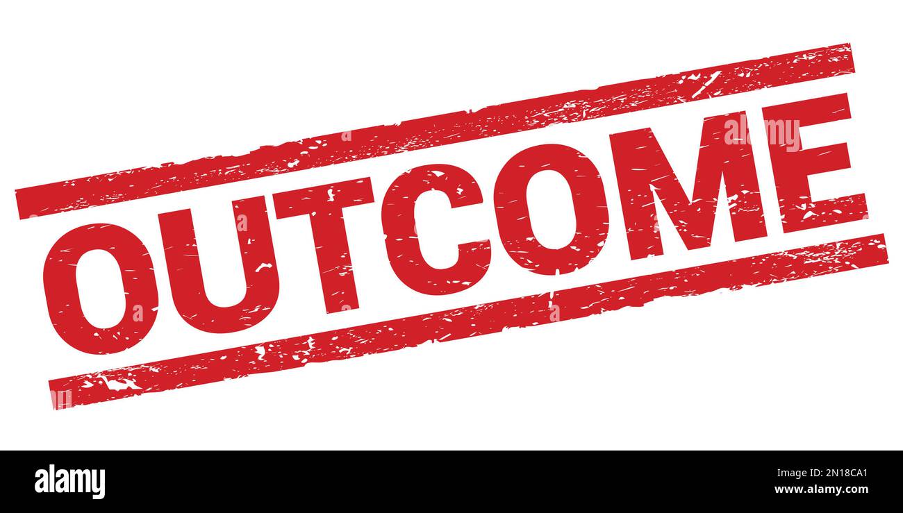 OUTCOME text written on red rectangle stamp sign Stock Photo - Alamy