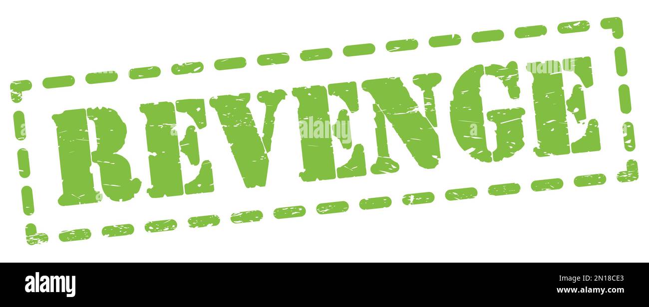 REVENGE text written on green dash stamp sign Stock Photo - Alamy