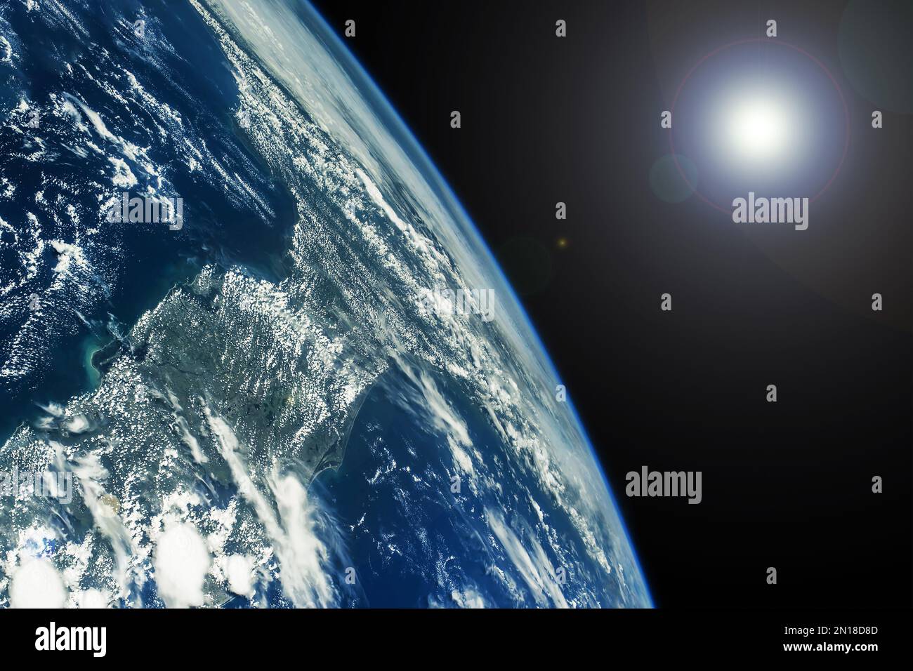 Earth's atmosphere from space. Elements of this image furnished by NASA ...