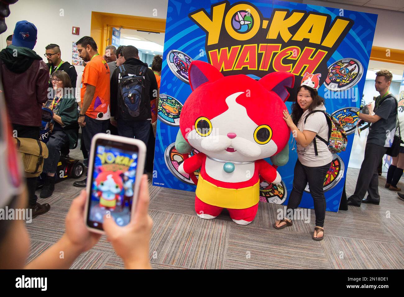 IMAGE DISTRIBUTED FOR HASBRO, INC. - Fans take photos with Jibanyan ...