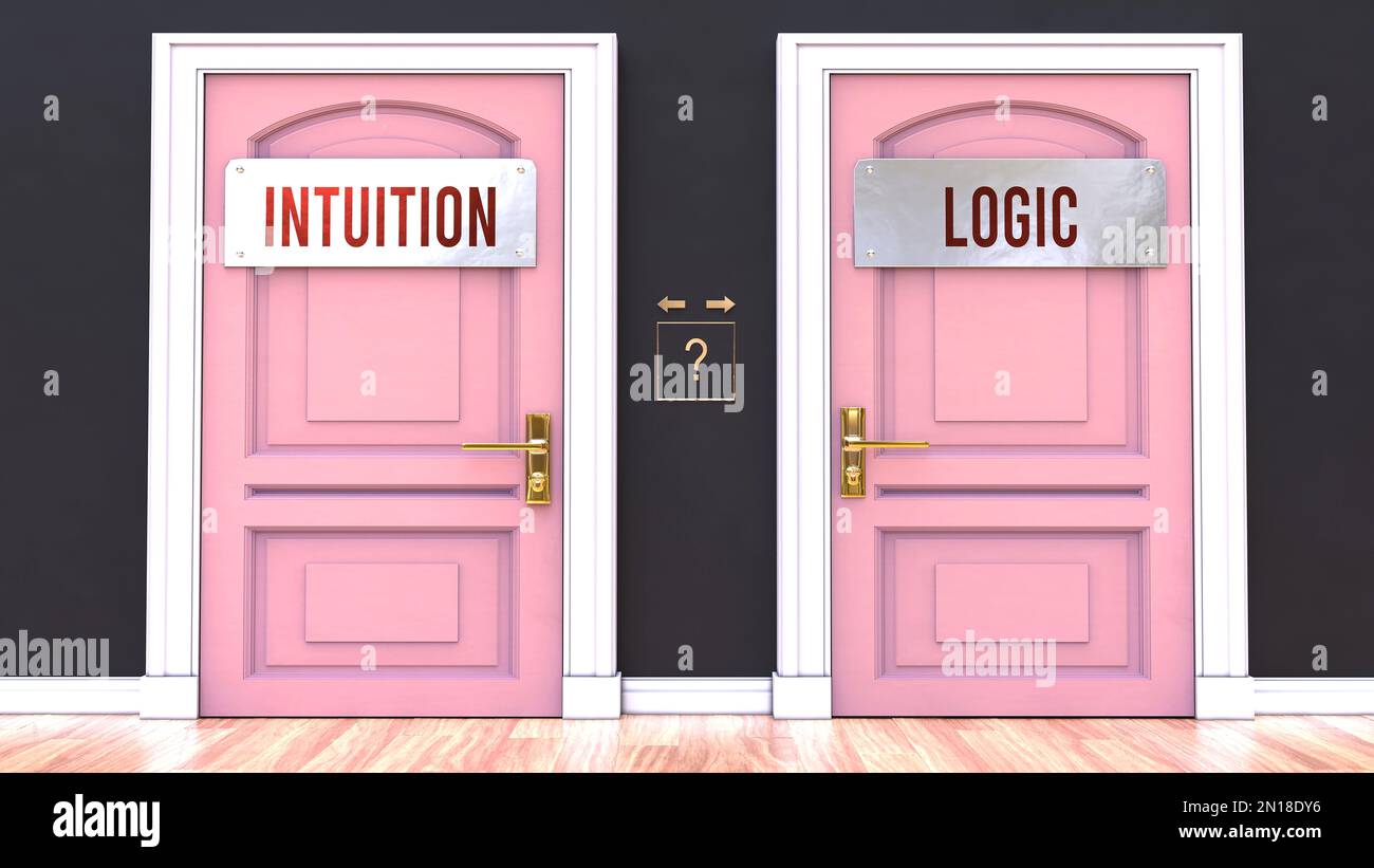 Intuition or Logic - making decision by choosing either one option. Two ...