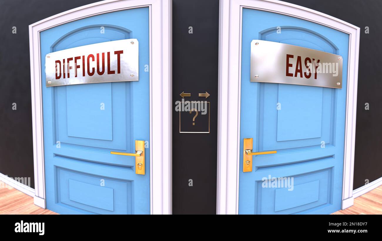 Two mutually exclusive paths to choose from, either Difficult or Easy ...