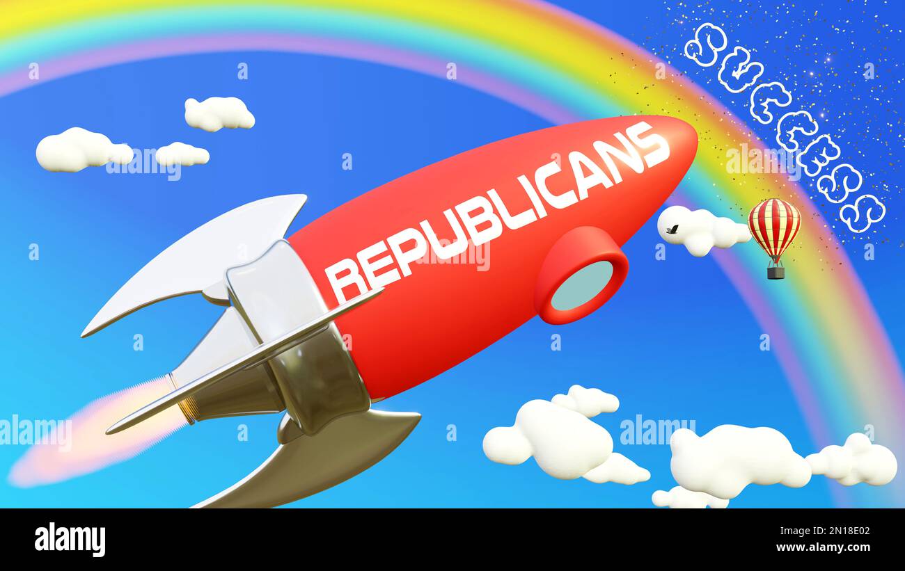 Republicans lead to achieving success in business and life. Cartoon ...