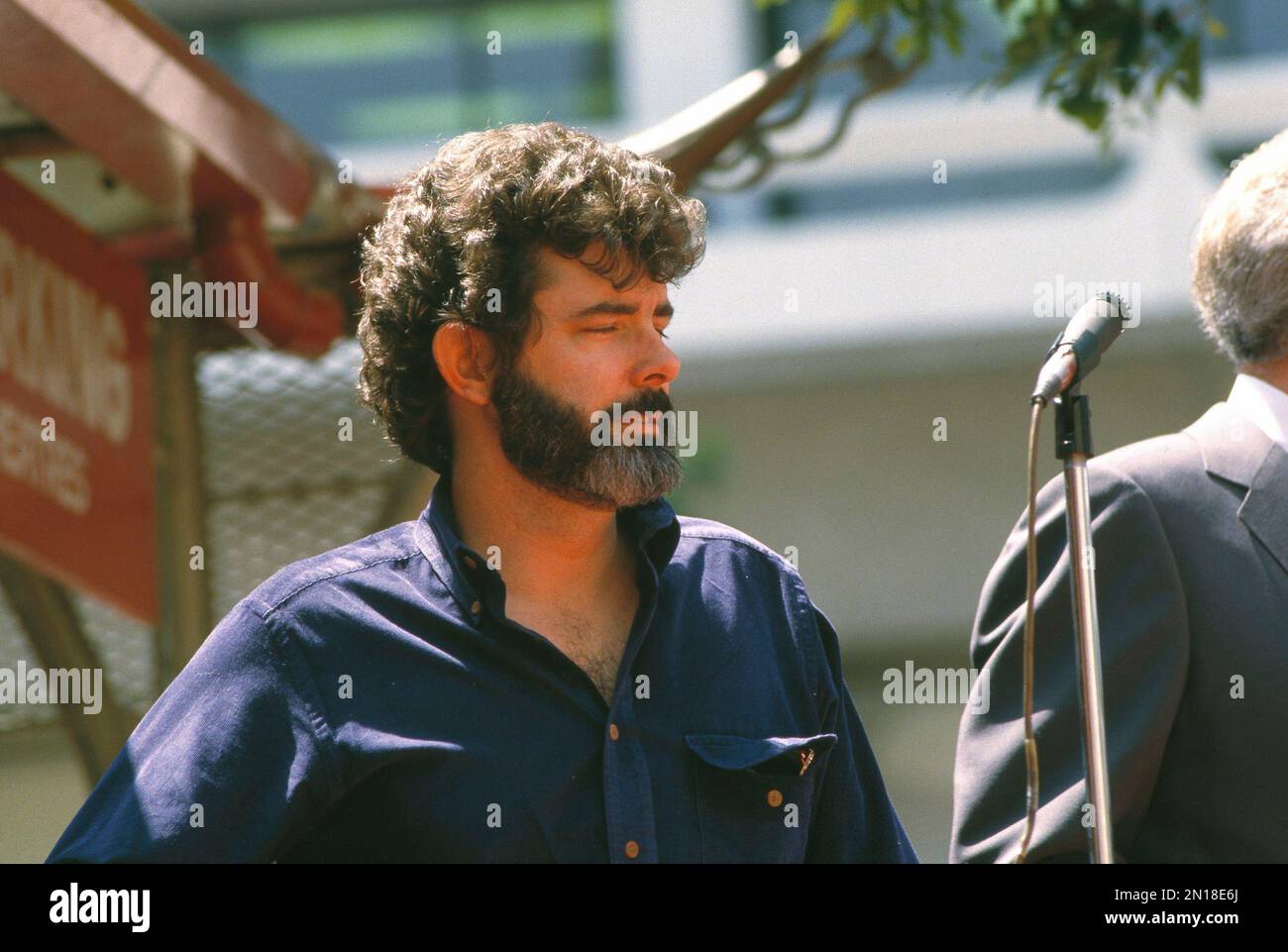 Film director George Lucas is pictured in Los Angeles, May 16, 1984 ...