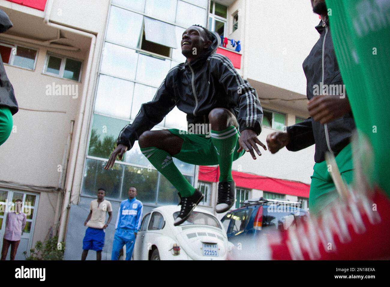 The Somali soccer team train in Addis Ababa, Ethiopia on Wednesday, Oct ...