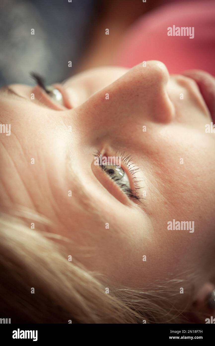 Woman from above blonde hi-res stock photography and images - Alamy