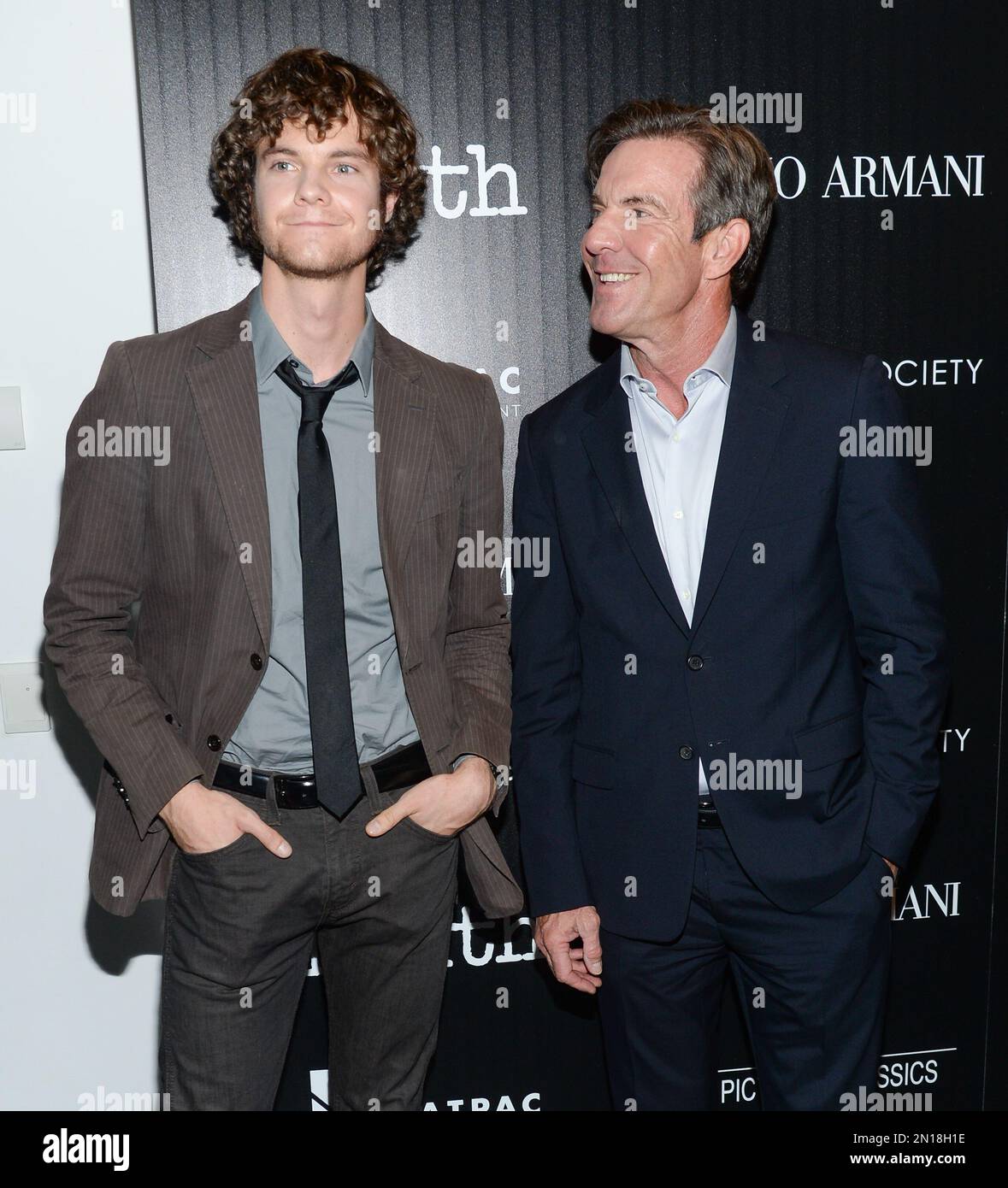 Actor Dennis Quaid, right, and son Jack Quaid attend a special ...