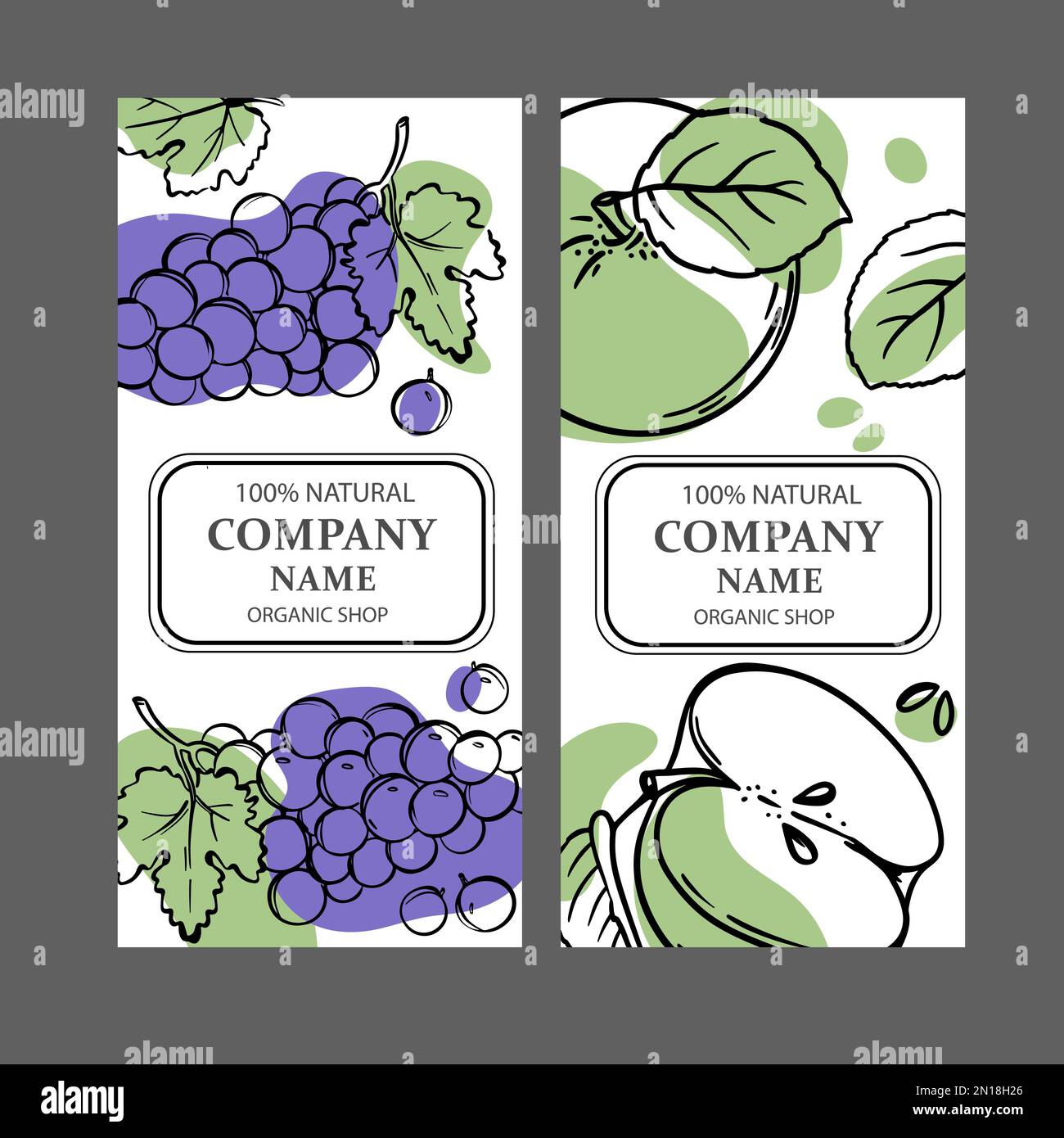 GRAPE APPLE LABELS Design Of Stickers For Shop Of Tropical Organic ...