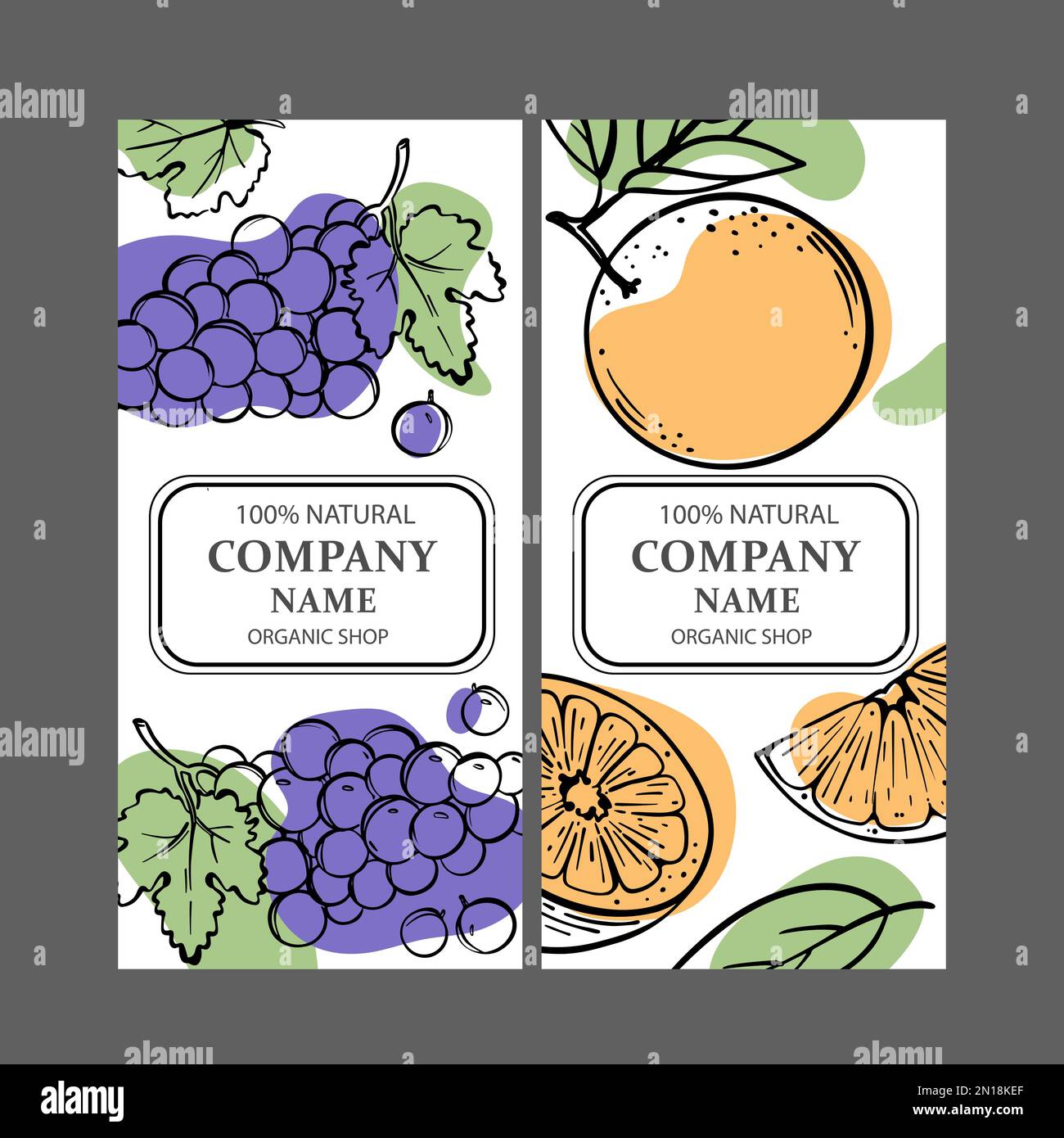 GRAPE ORANGE LABELS Design Of Stickers For Shop Of Tropical Organic ...