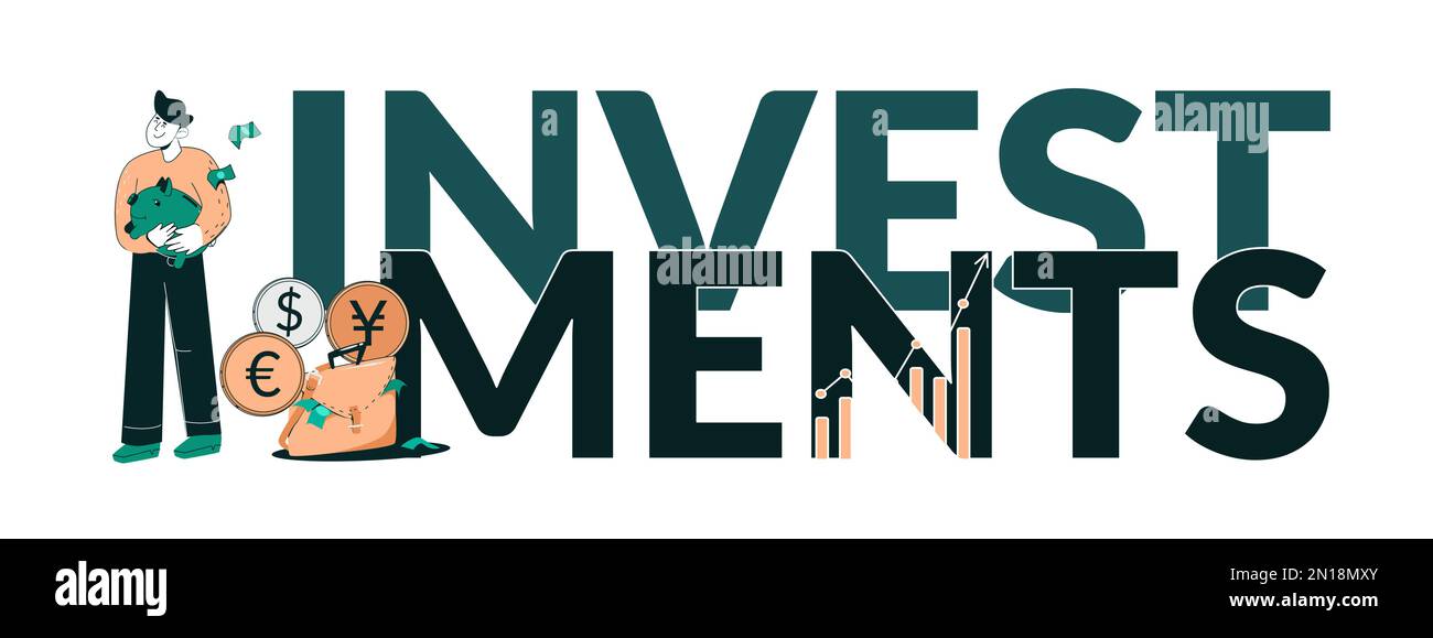Investment portfolio concept with diversification text flat vector ...