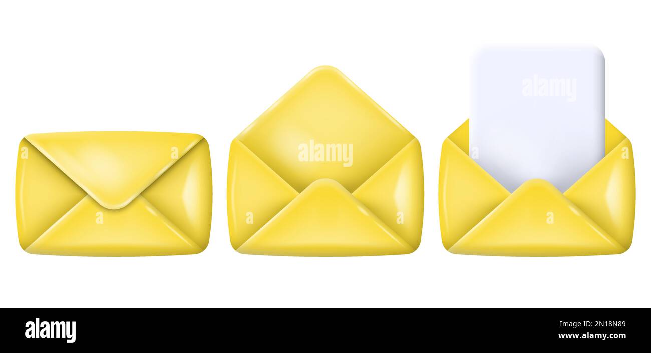 3d mail envelope icon set. Vector illustration. Eps 10 Stock Vector ...
