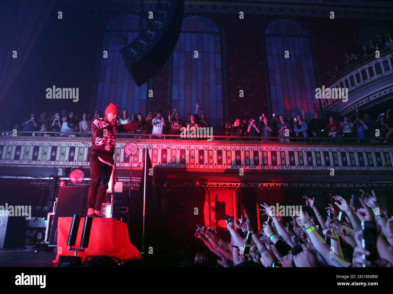 Tyler Joseph with Twenty One Pilots performs during the Blurryface Tour ...