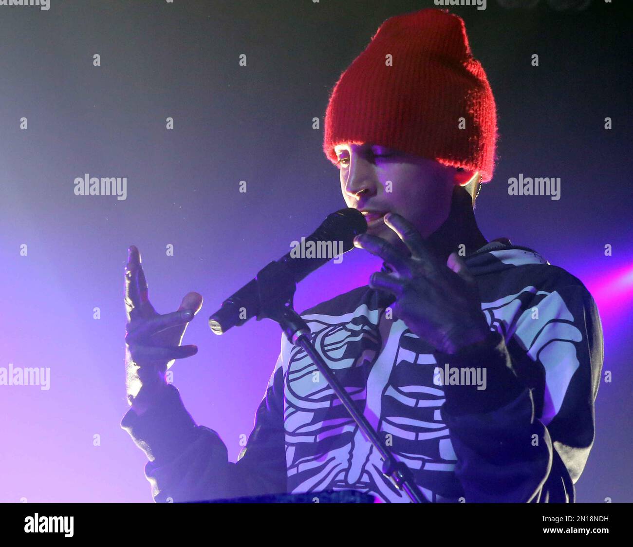 Tyler Joseph with Twenty One Pilots performs during the Blurryface Tour ...