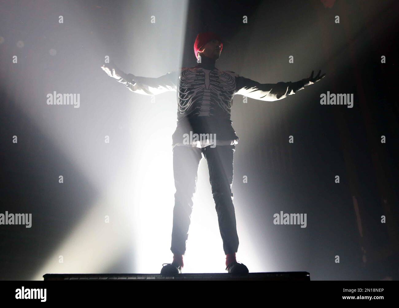 Tyler Joseph with Twenty One Pilots performs during the Blurryface Tour ...