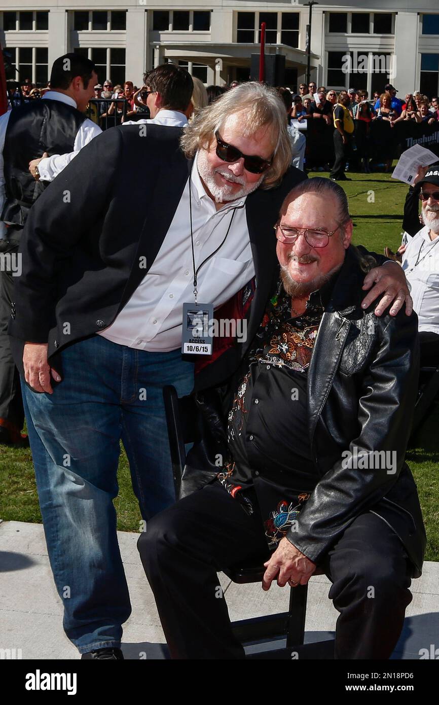 Steve Cropper admires his star with Joe Chambers at Music City Walk of ...