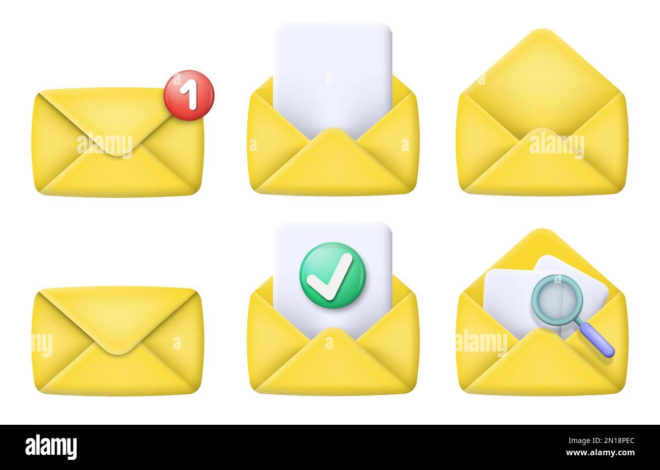 3d mail envelope icon set with marker new message. Vector illustration ...