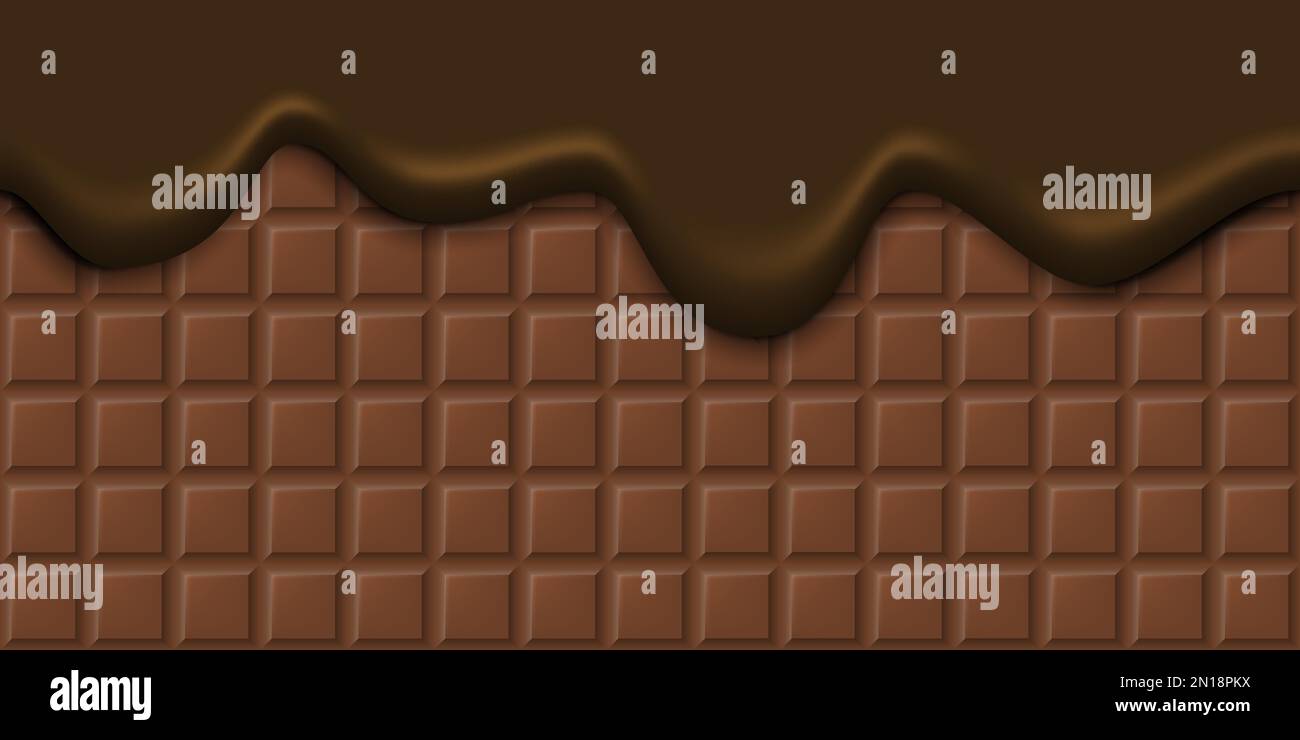 Cream melted on chocolate bar background. Vector illustration. Eps 10 ...