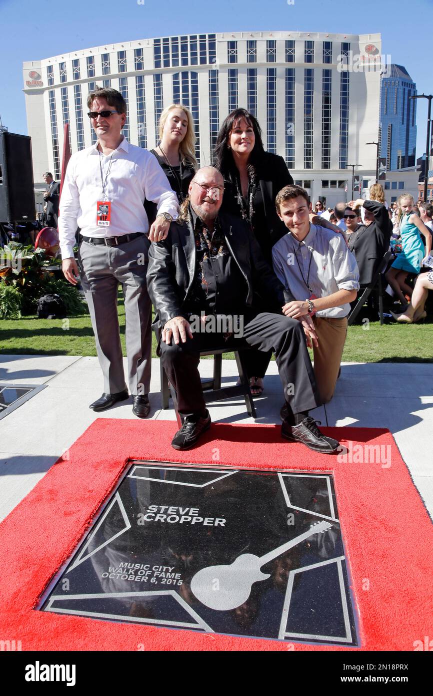 Guitar legend and songwriter Steve Cropper poses with his family by his ...
