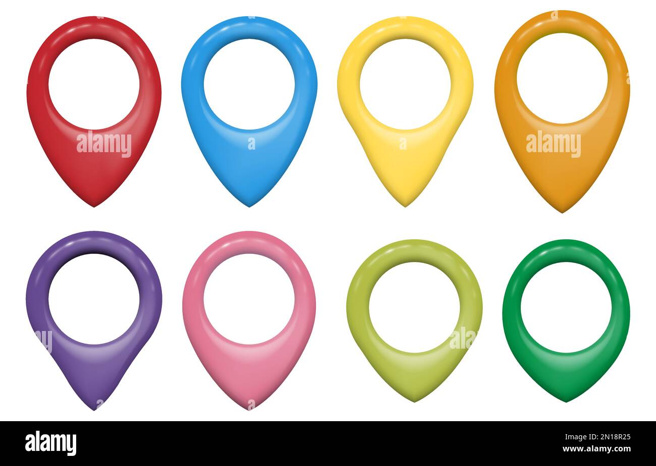 Set of realistic 3d mark location. Locate pin gps map. Vector ...