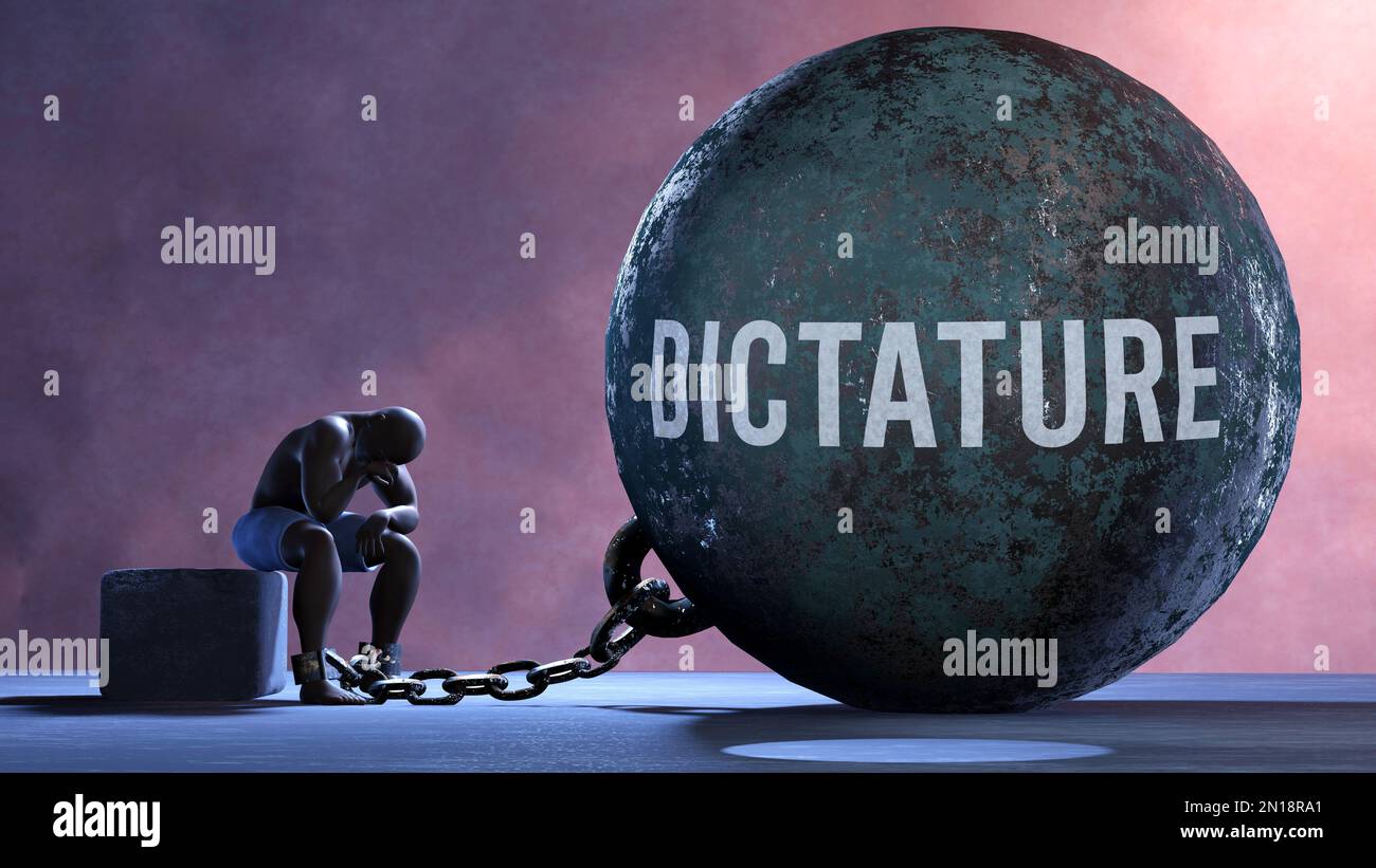 Dictature - a gigantic and unmovable weight chained to a vulnerable and ...