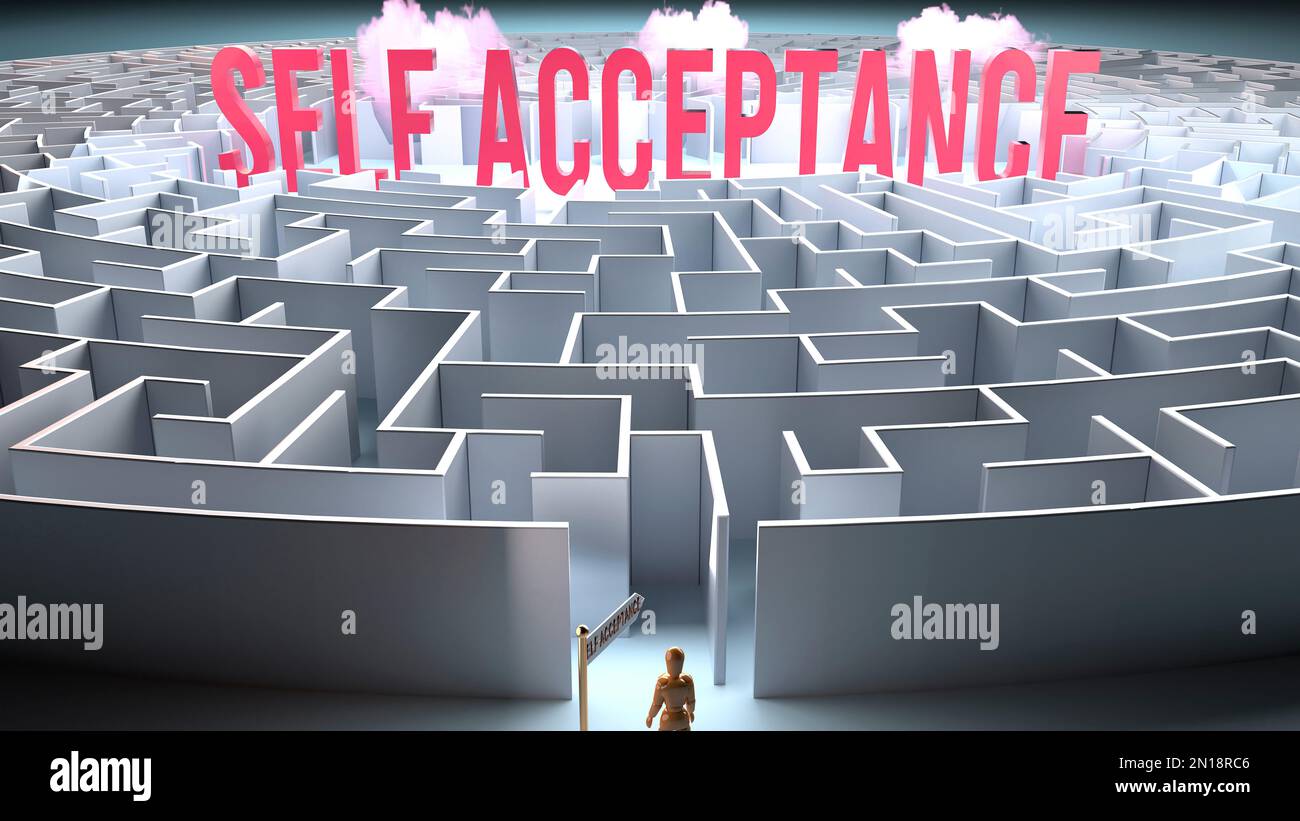 A vulnerable person in front of a big obstacle and a challenge to find ...