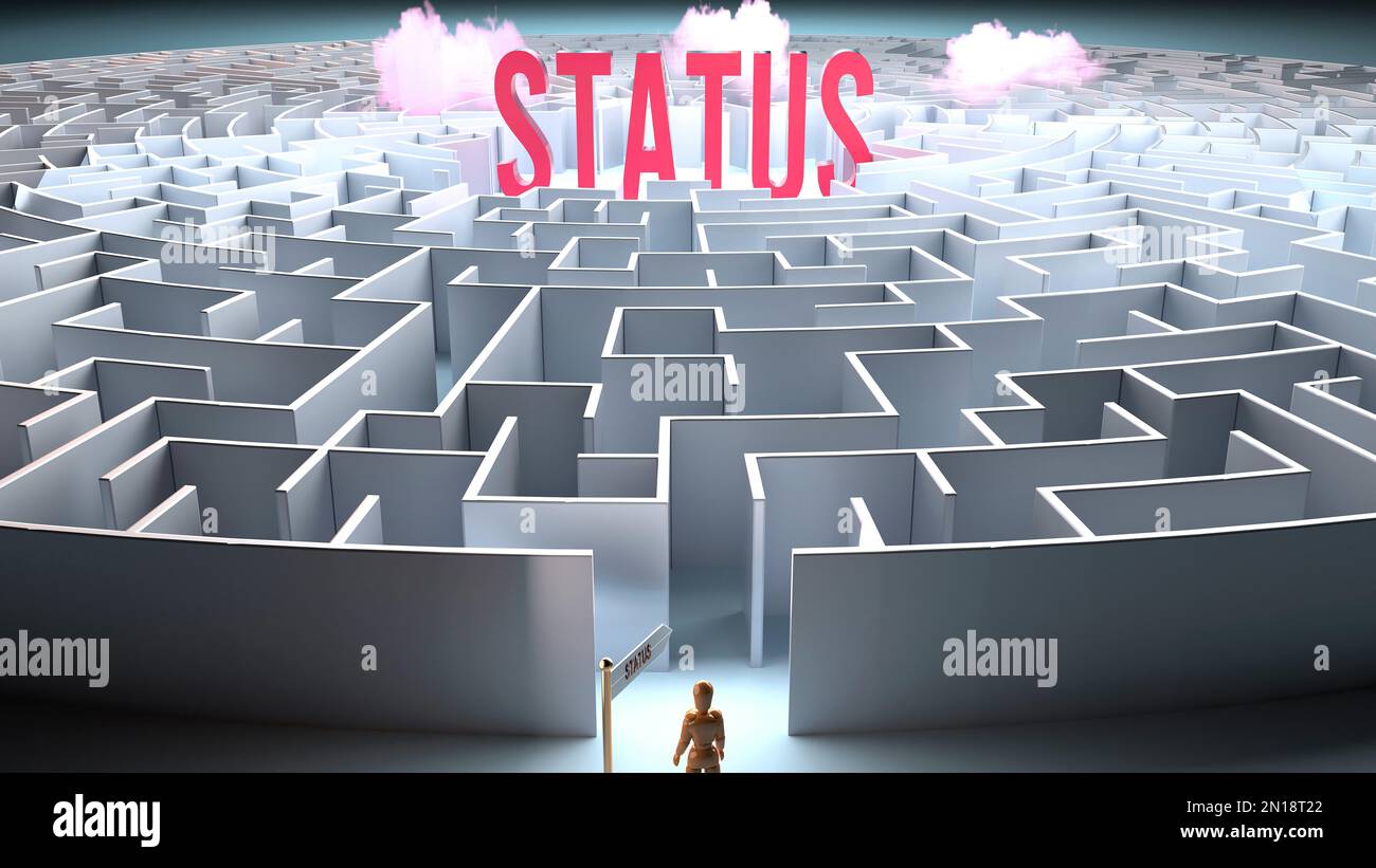 A vulnerable person in front of a big obstacle and a challenge to find ...