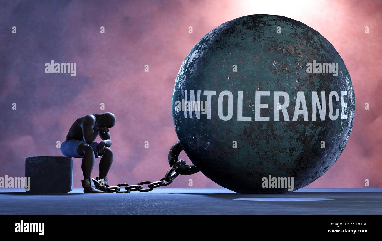 Intolerance that limits life and make suffer, imprisoning in painful ...