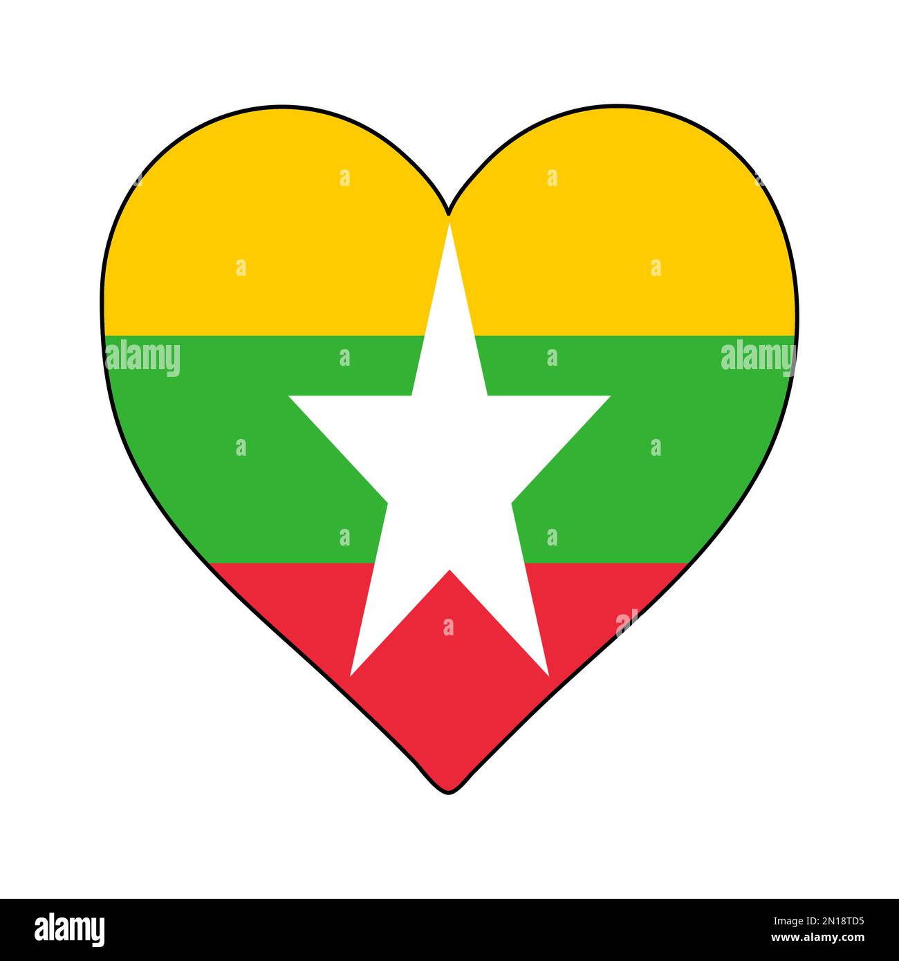 Myanmar (Burma) Heart Shape Flag. Love Myanmar. Visit Myanmar. ASEAN ...