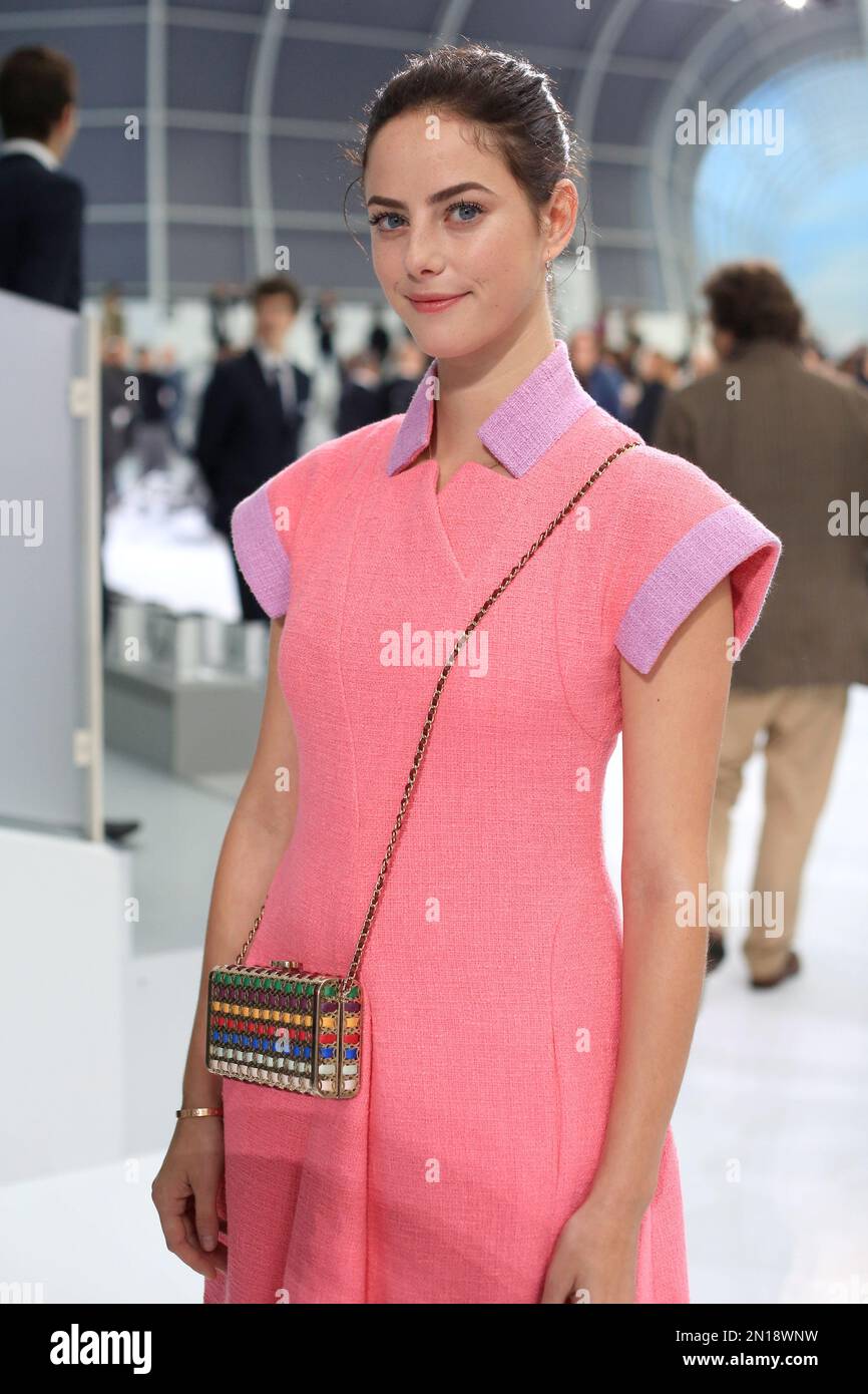 British actress Kaya Rose Scodelario poses before the start of Chanel ...
