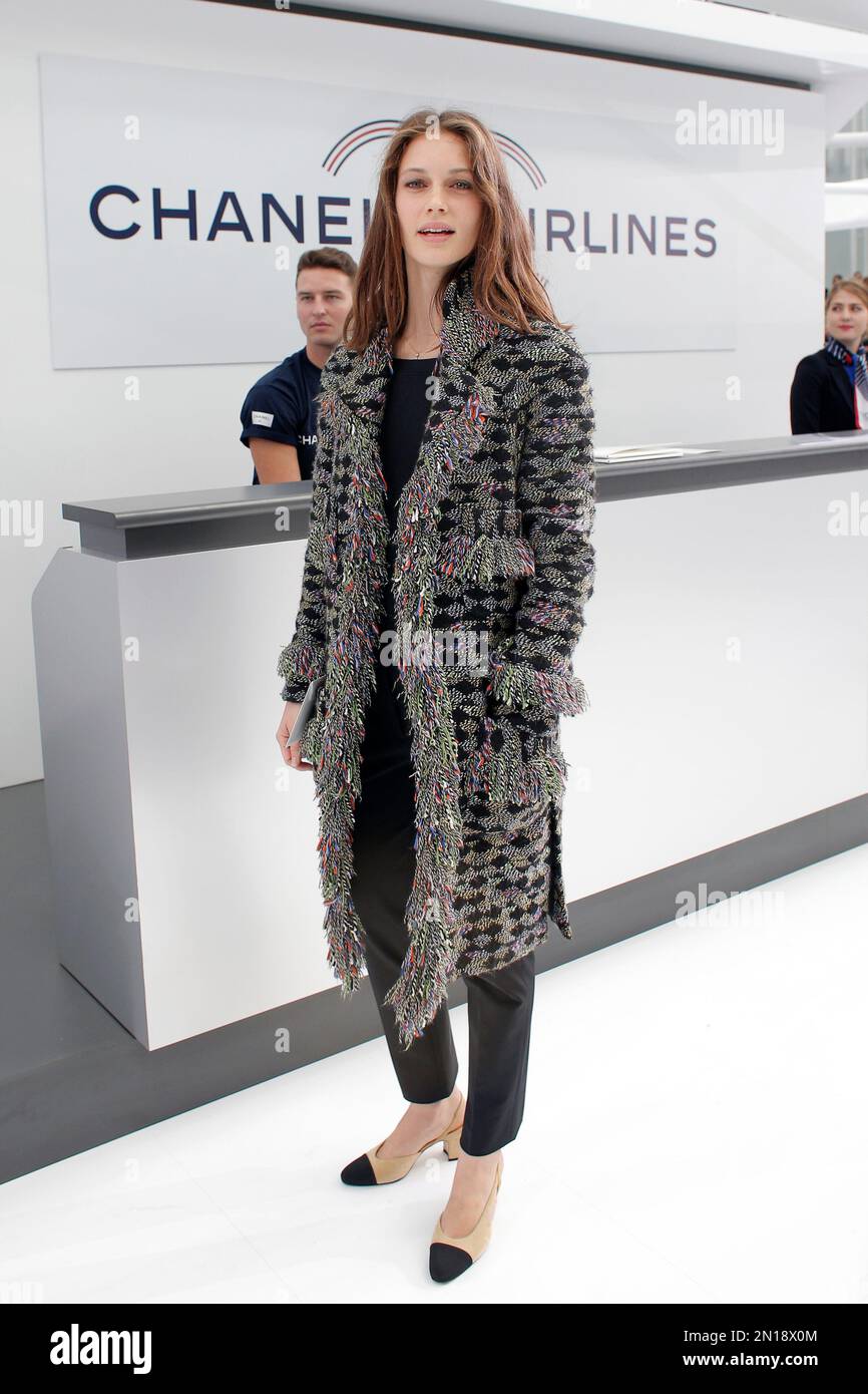 French actress Marine Vatch poses before the start of Chanel' Spring ...