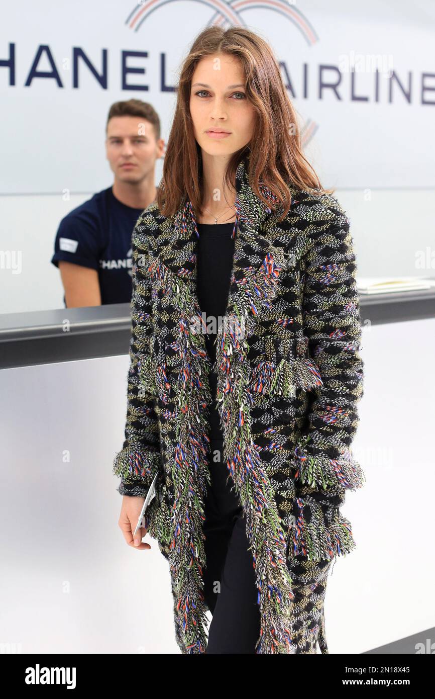 French actress Marine Vatch poses before the start of Chanel' Spring ...