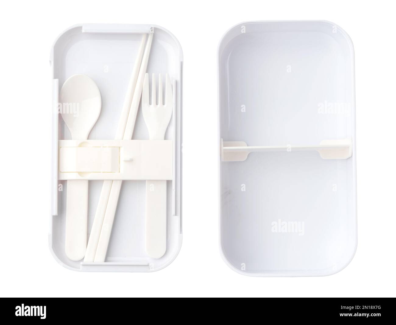 White plastic food container isolated on white background Stock Photo ...