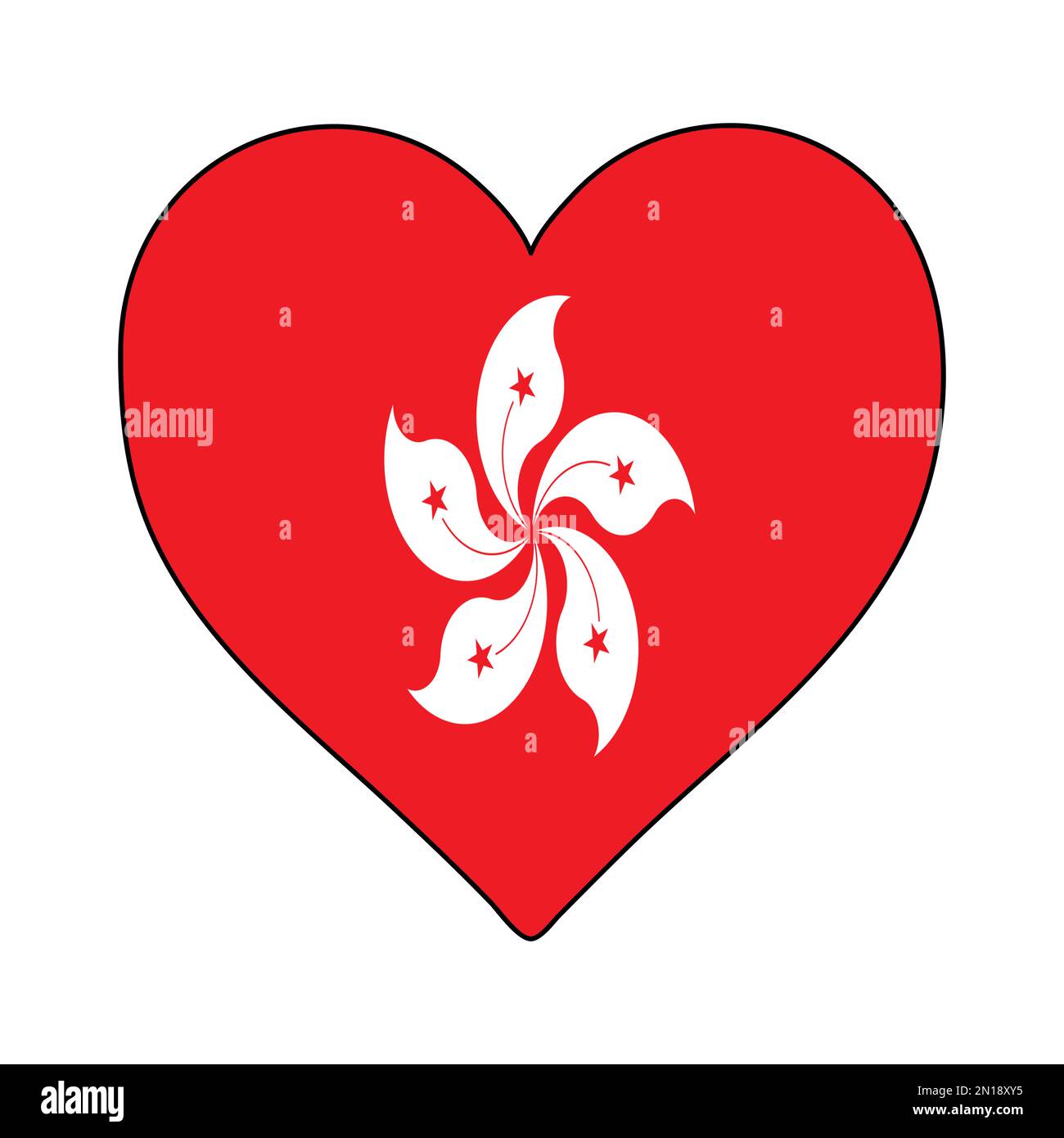Hong Kong Heart Shape Flag. Love Hong Kong. Visit Hong Kong. China. Asia. Vector Illustration ...