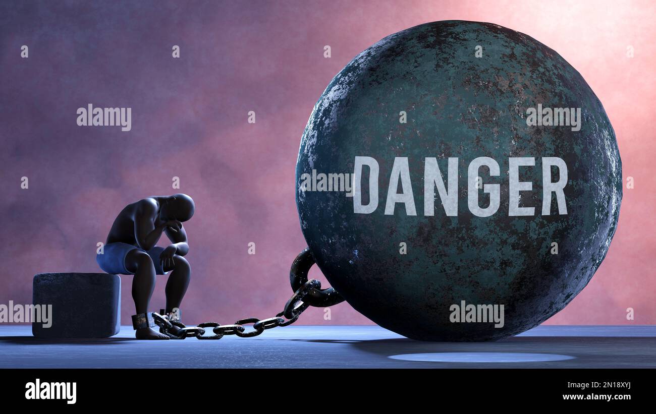 Danger - a gigantic and unmovable weight chained to a vulnerable and ...