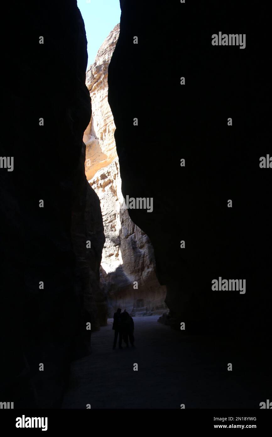 Middle East, Jordan, Petra, UNESCO World Heritage Site. Al-Siq The main ...